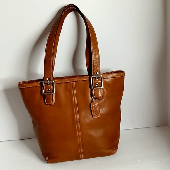 Coach | Bags | Coach Hampton Shoulder Tote Tobacco Brown Leather ...